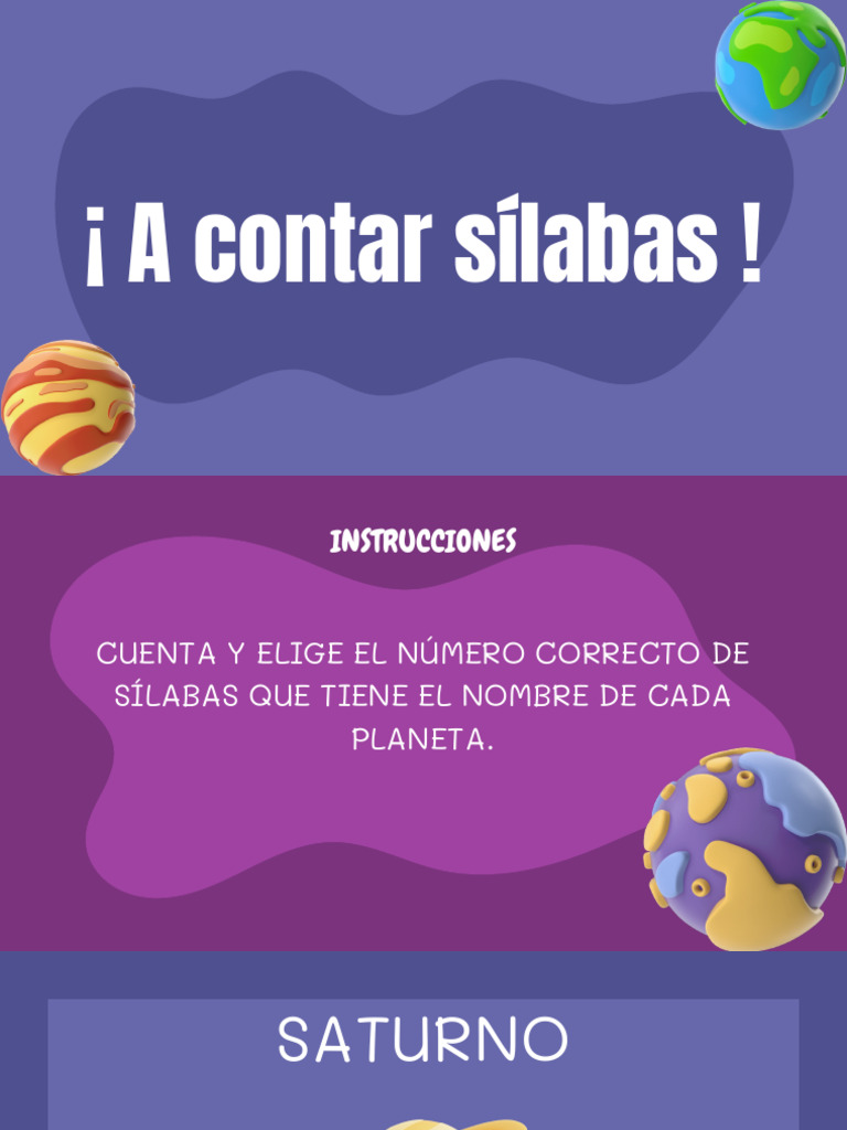 ¡A Contar Sílabas! | PDF