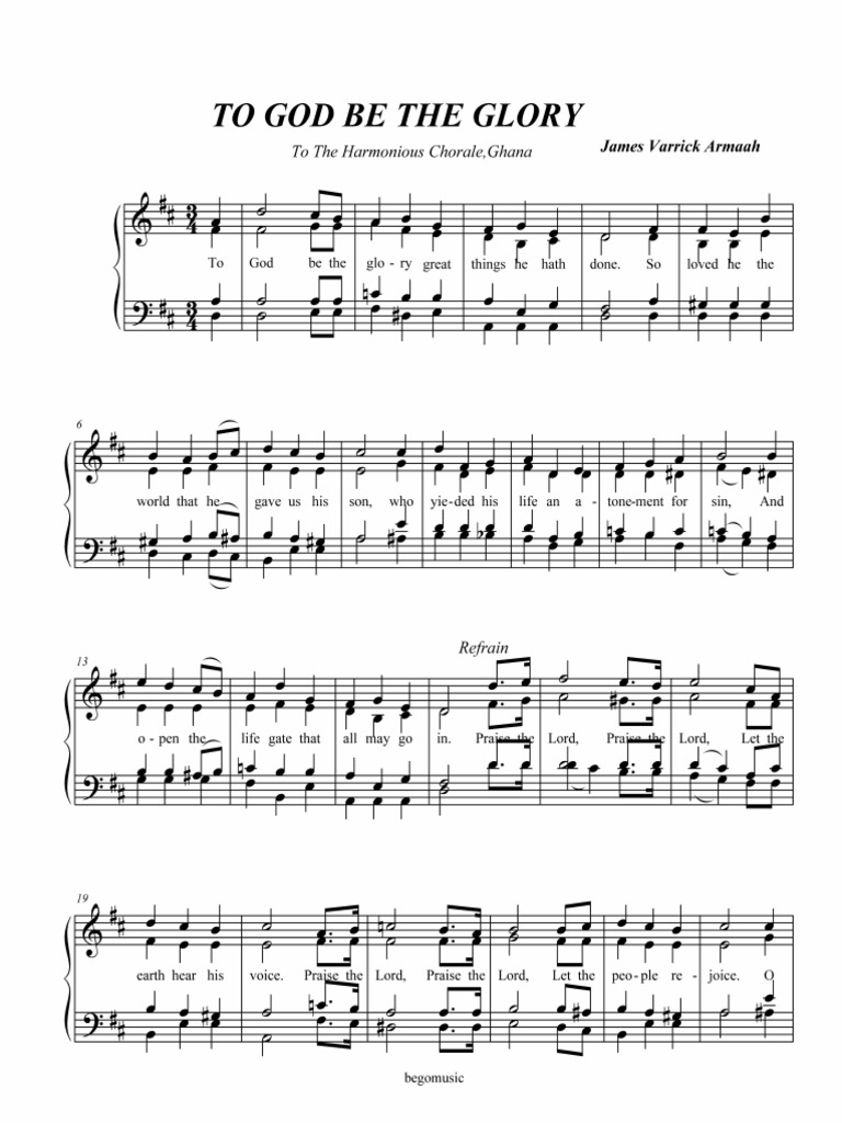To God Be The Glory - James Varrick Armaah | PDF