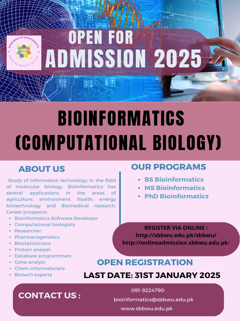 SPring 2025 Admission Bioinformatics | PDF