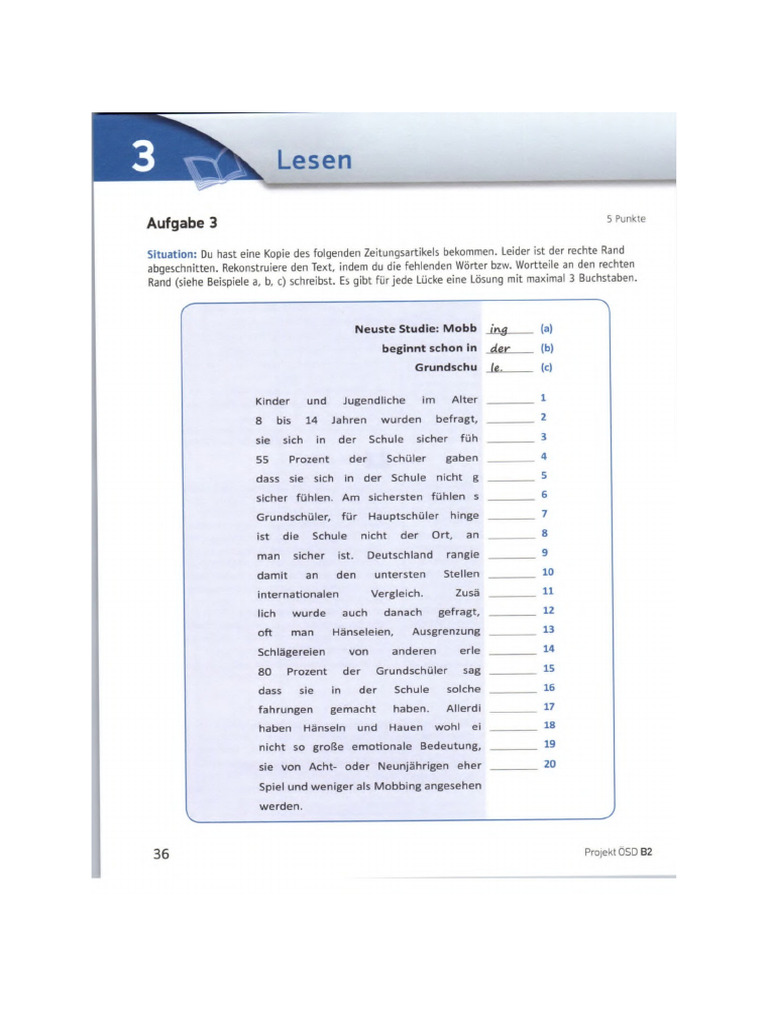 b2t3 - Lesen A3 &a4 | PDF
