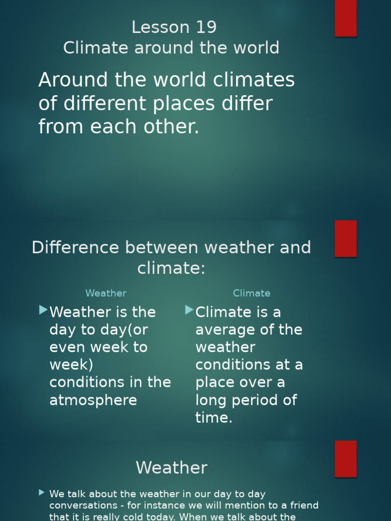 Weather vs. Climate: Key Elements | PDF | Weather | Humidity