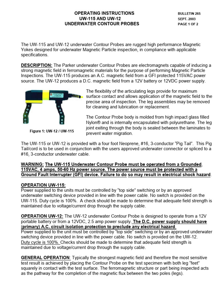 Yoke Underwater UW115 12 Parker Research Corporation Mpi Magnetic ...