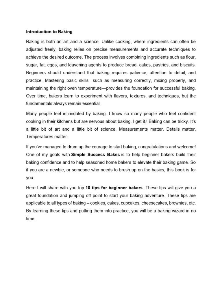 Introduction To Baking For The Book | PDF | Breads | Baking