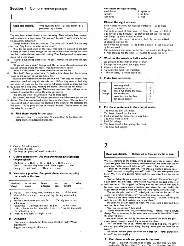 Basic Comprehension Passages With Key | PDF