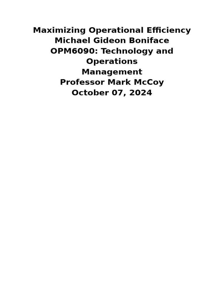 Maximizing Operational Efficiency | PDF | Warehouse | Automation