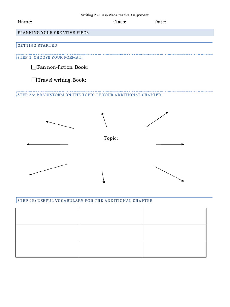 Essay Plan Form | PDF