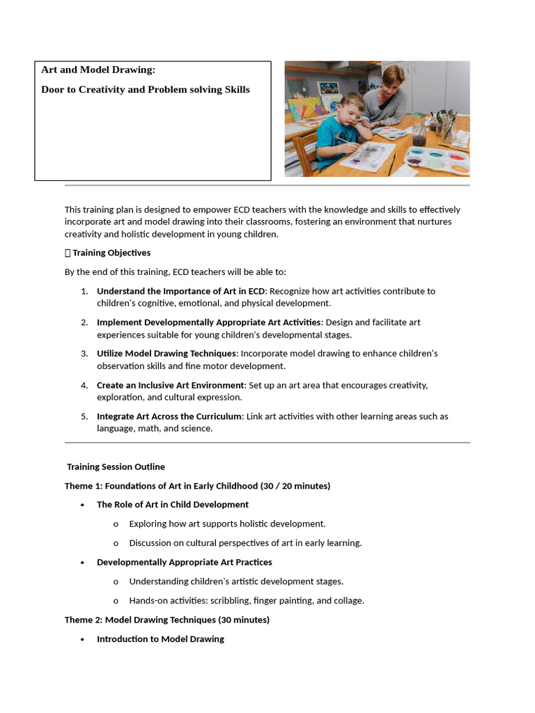 Objectives of Training On Art and Model Drawing | PDF | Drawing | Creativity