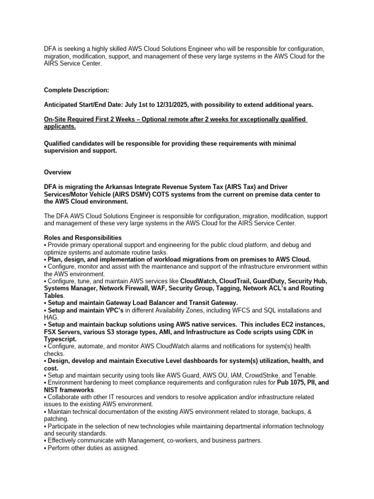 AWS Cloud Solution Engineer (1) | PDF | Cloud Computing | Amazon Web Services