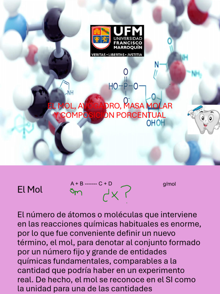 Mol, Masa Molar y Composición Química | PDF | Mole (Unidad) | Química ...