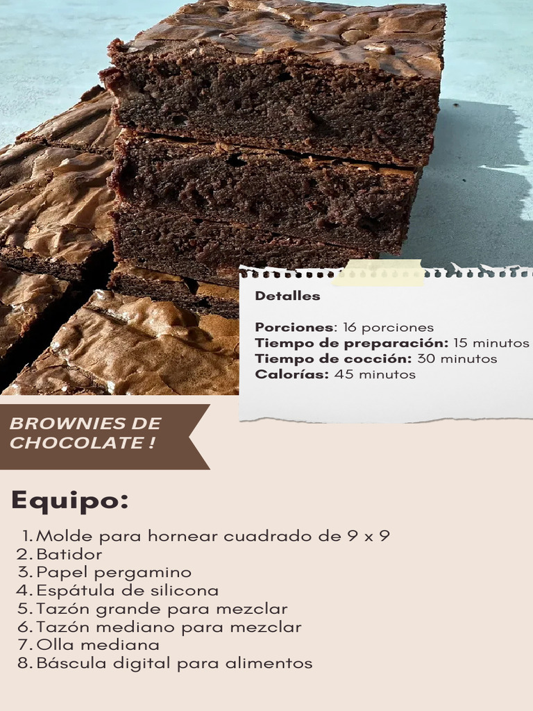 Brownies de Chocolate Receta | PDF