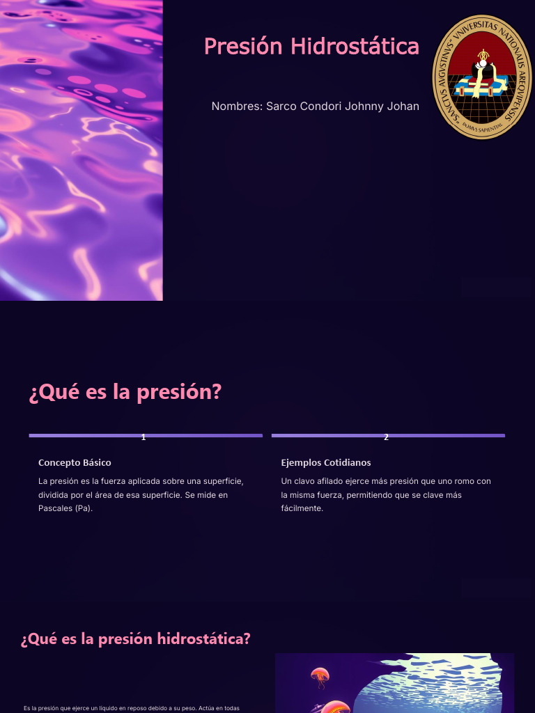 Presión Hidrostática y Experimentos | PDF | Presión | Pascal (Unidad)