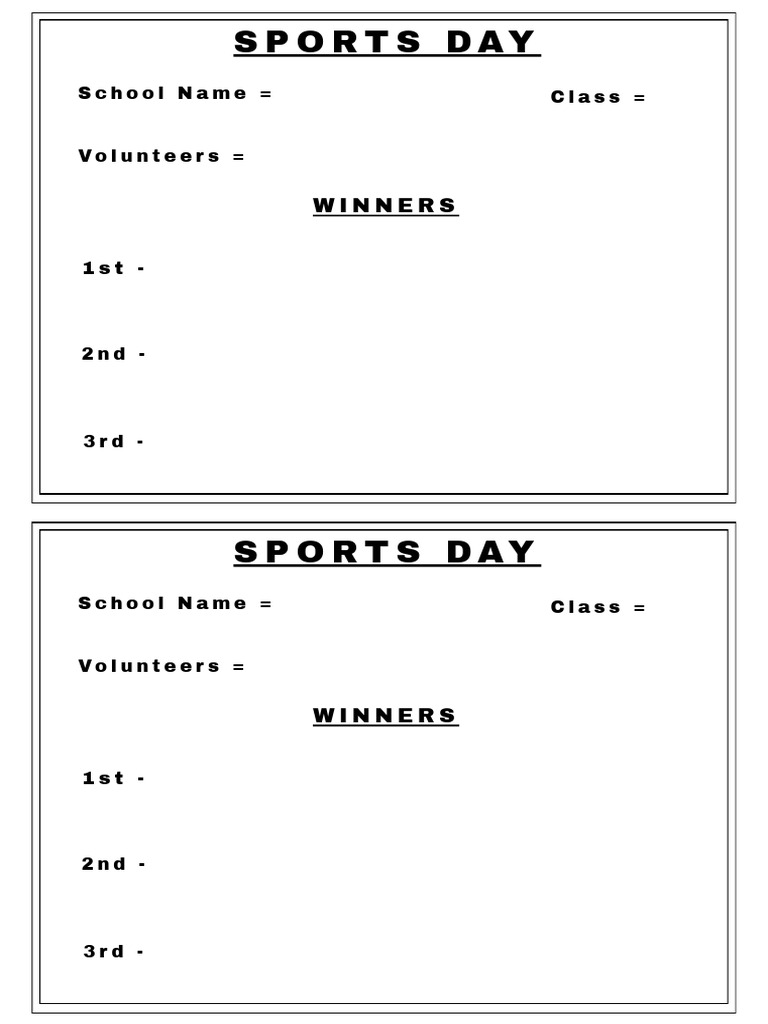 Sports Day | PDF