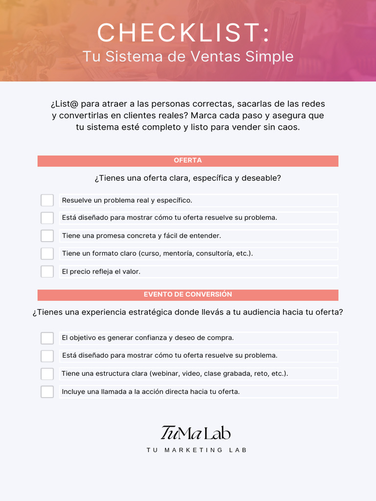 Checklist para un Sistema de Ventas Efectivo | PDF