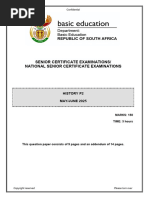 NSC History Grade 12 May June 2025 P2 Only | PDF