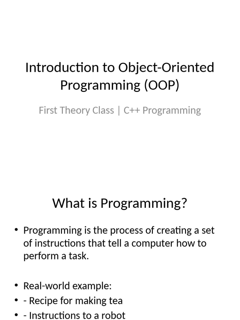 OOP Introduction | PDF