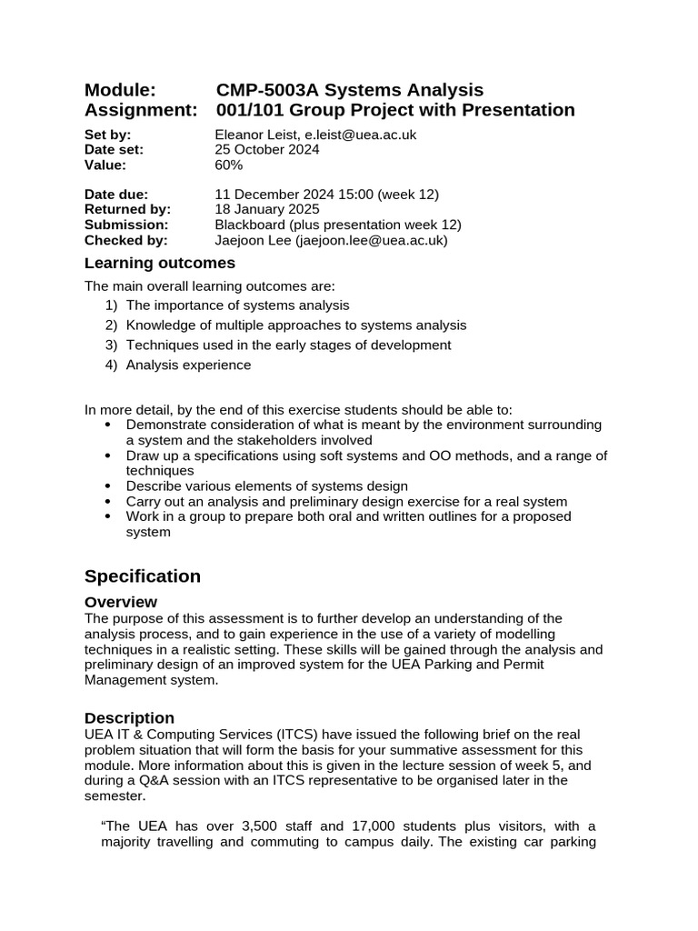 CMP-5003A 001 GroupProject 24 | PDF | Usability | Parking Lot