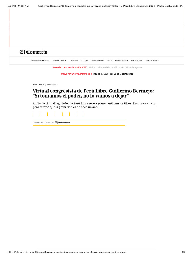 Avanza País Presenta Tacha Contra Venceremos | PDF | Perú | Gobierno