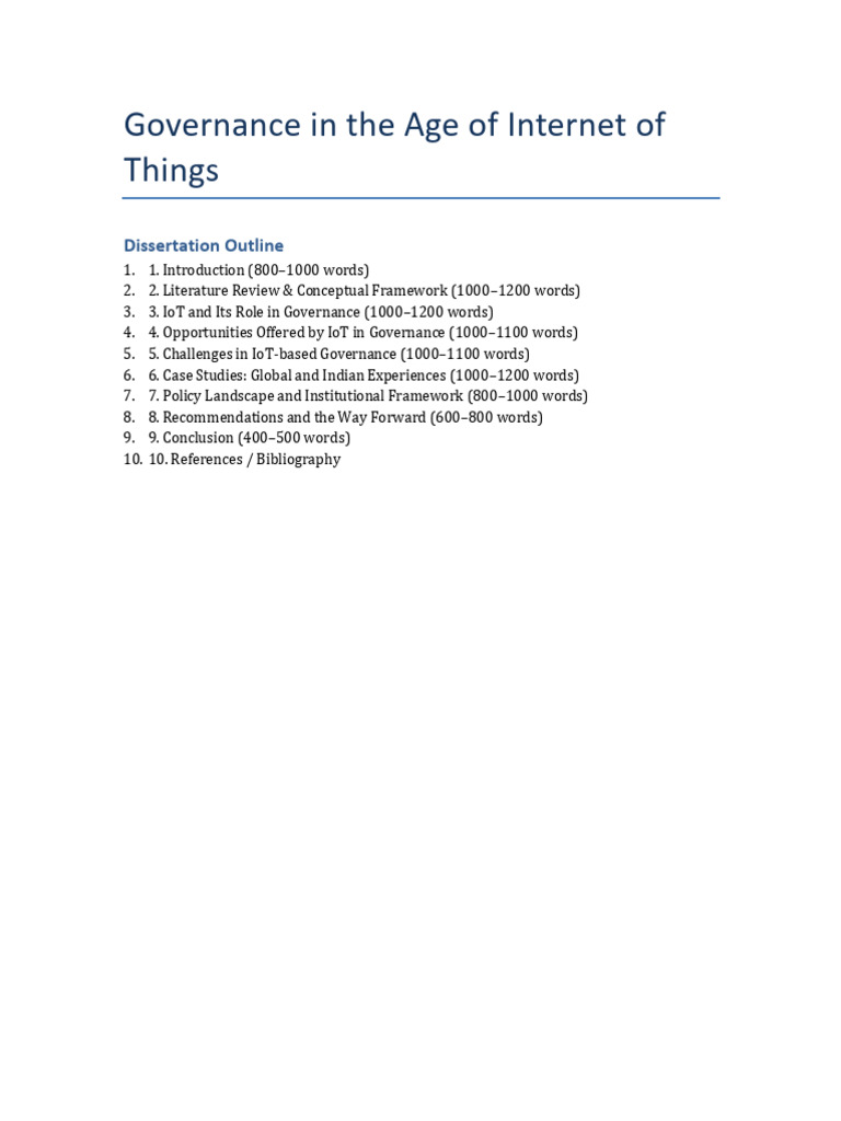 IoT Governance Dissertation Outline | PDF