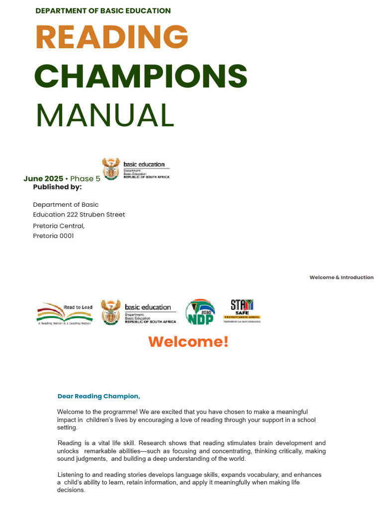 Reading Champions Manual 2025 Guide | PDF | Literacy | Storytelling