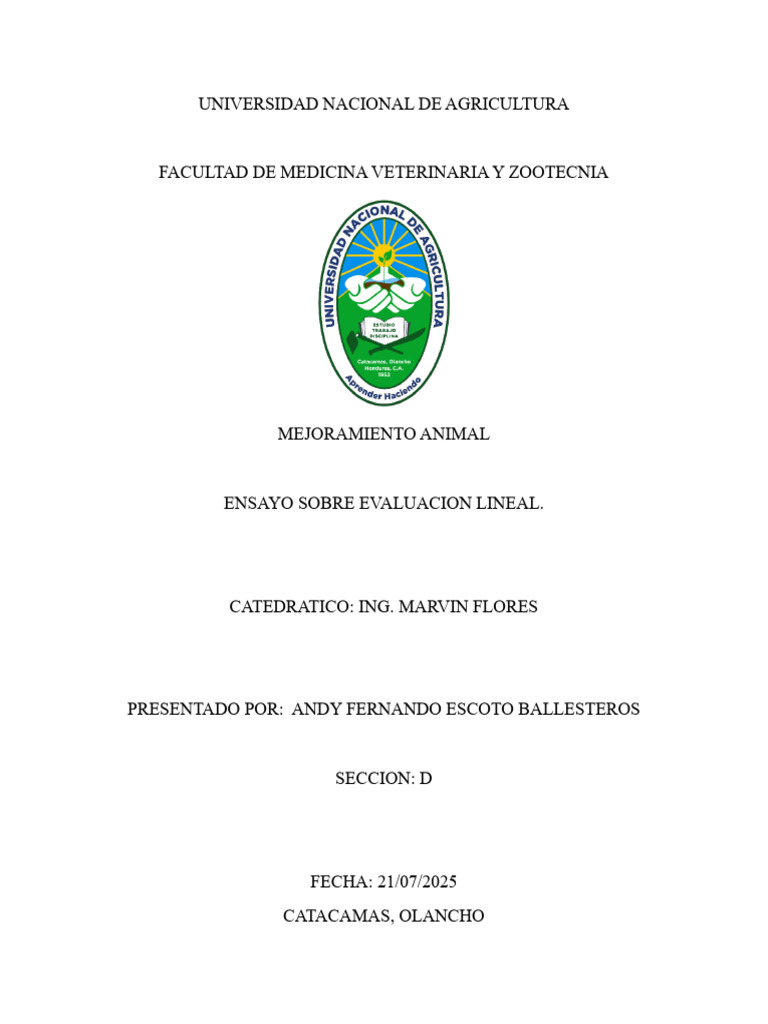 Ensayo Mejoramiento Animal | PDF | Pollo | Biología