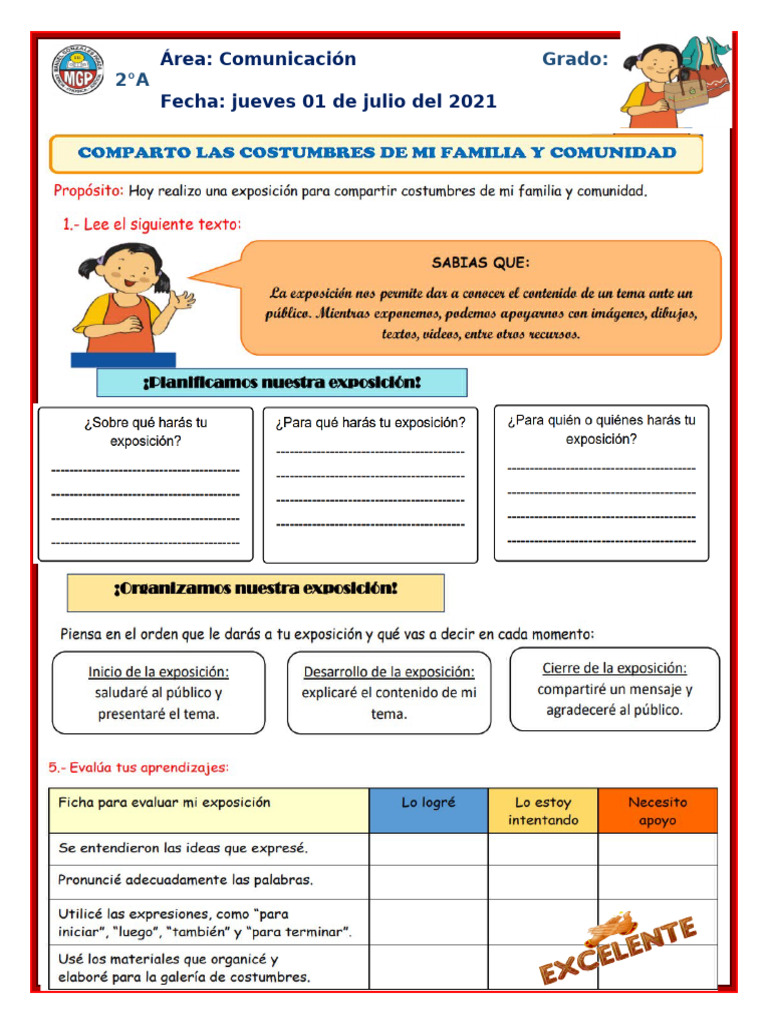 Comparto Las Costumbres de Mi Familia y Comunidad | PDF