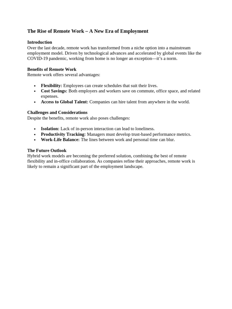 The Rise of Remote Work | PDF