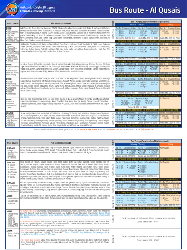 20200531151534al Qusais Center Bus Schedule | PDF | Dubai
