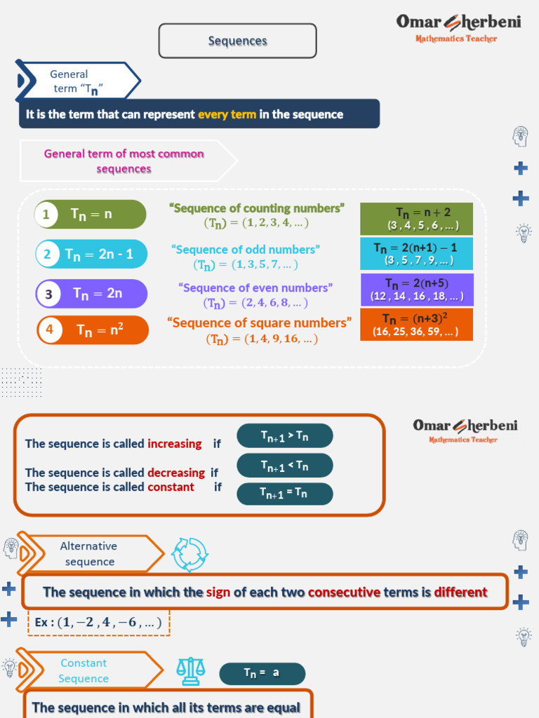 Common Sequences and Series Explained | PDF | Sequence | Elementary ...