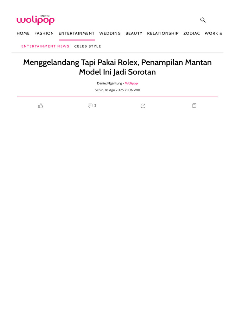 Mantan Model Loni Willison Jadi Tunawisma | PDF