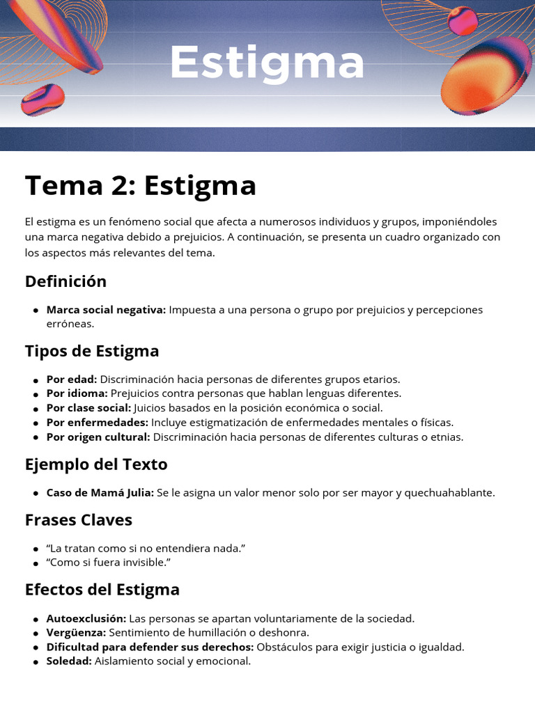 Tema 2 Estigma | PDF