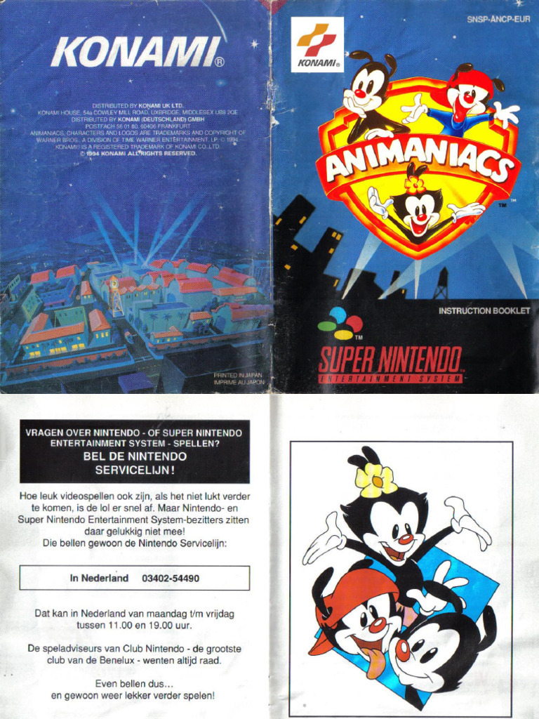 Manual SNES - Animaniacs (ESP) | PDF