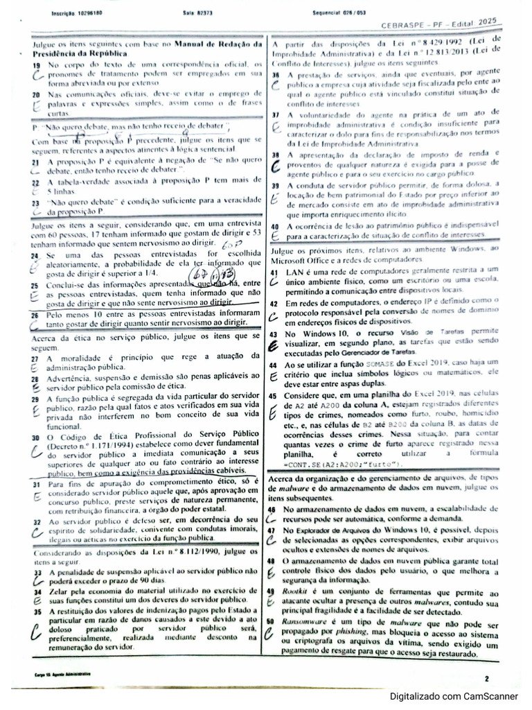 Prova PF Adm 2 | PDF