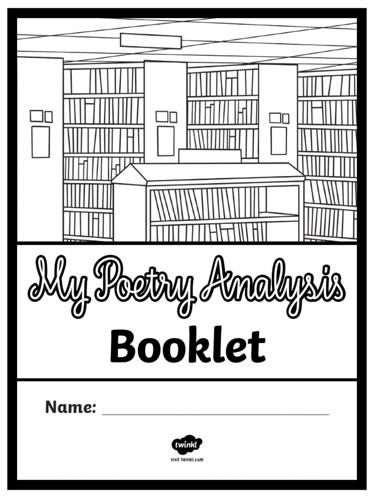 Black and White Sixth Grade Poetry Analysis Booklet Sixth Grade Poetry ...