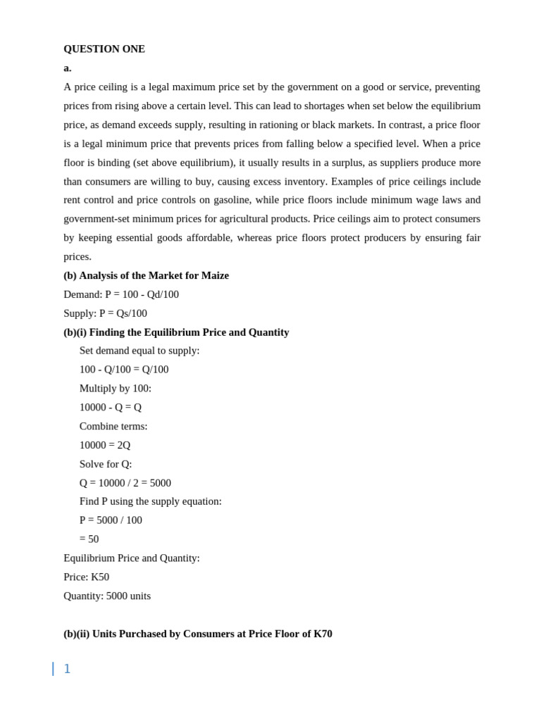 Price Controls and Monopolistic Firms Analysis | PDF | Profit ...