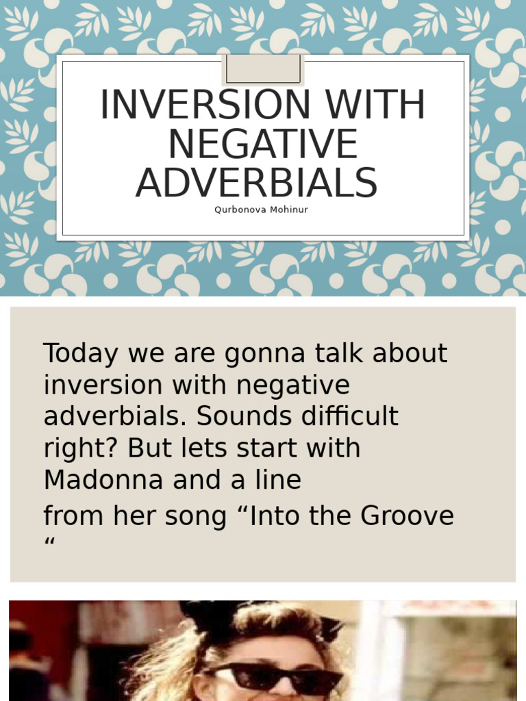 Mastering Inversion with Negative Adverbials | PDF | English Language ...