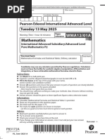 2506 WMA11 - 01A IAL Pure Mathematics P1 June 2025 PDF | PDF | Mathematics | Asymptote
