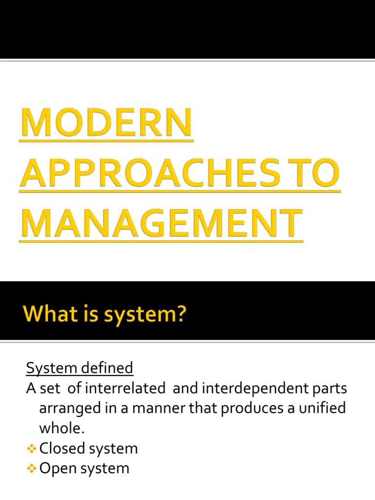 Modern Management Systems Approach | PDF | System | Information System
