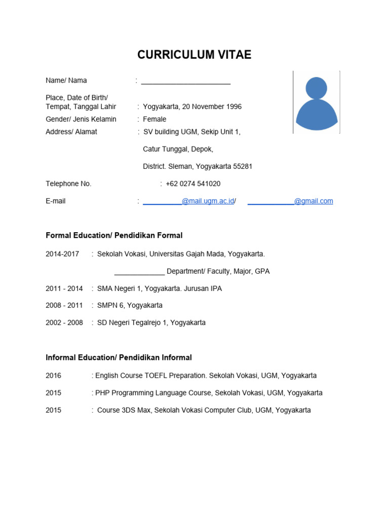 CV Example English | PDF