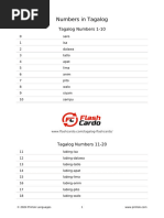 Tagalog Numbers | PDF