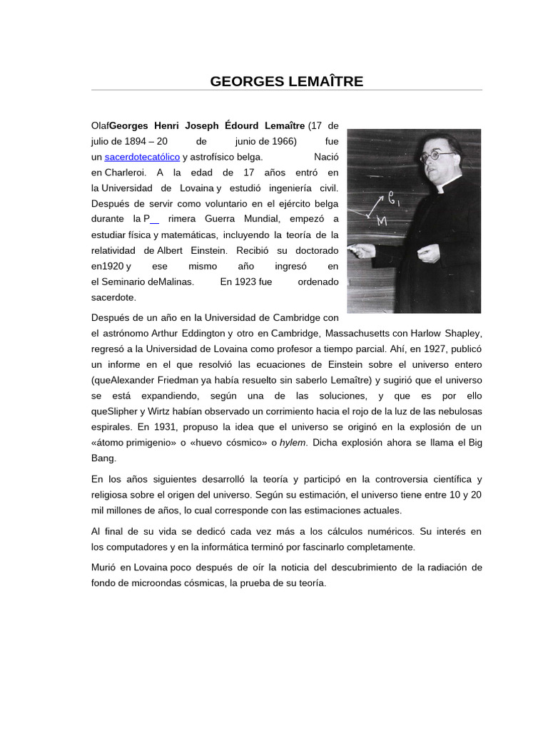 Georges Lemaître | PDF