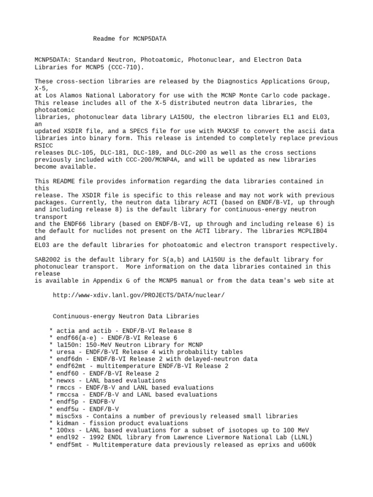 Readme Data | PDF | Nuclear Physics | Nuclear Chemistry