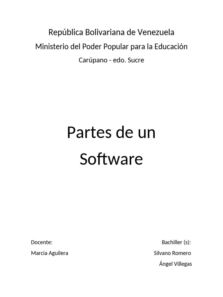 Partes de Un Software | PDF | Almacenamiento de datos de la computadora ...