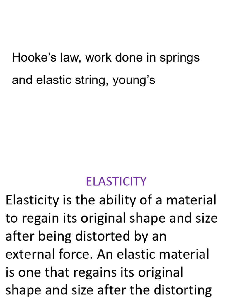 Understanding Elasticity and Moduli | PDF | Elasticity (Physics ...