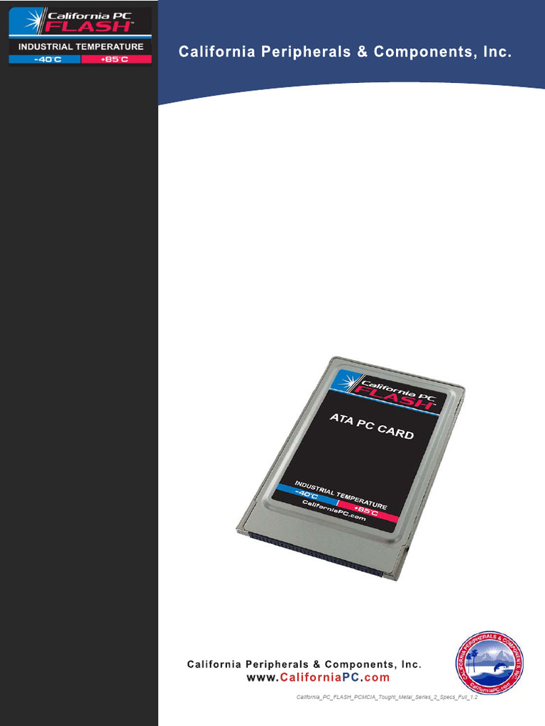 California PC FLASH PCMCIA Tough Metal Series 2 Specs Full 1.2 | PDF ...