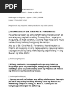 Pangwakas Na Mensahe Sa Buwan NG Wika | PDF