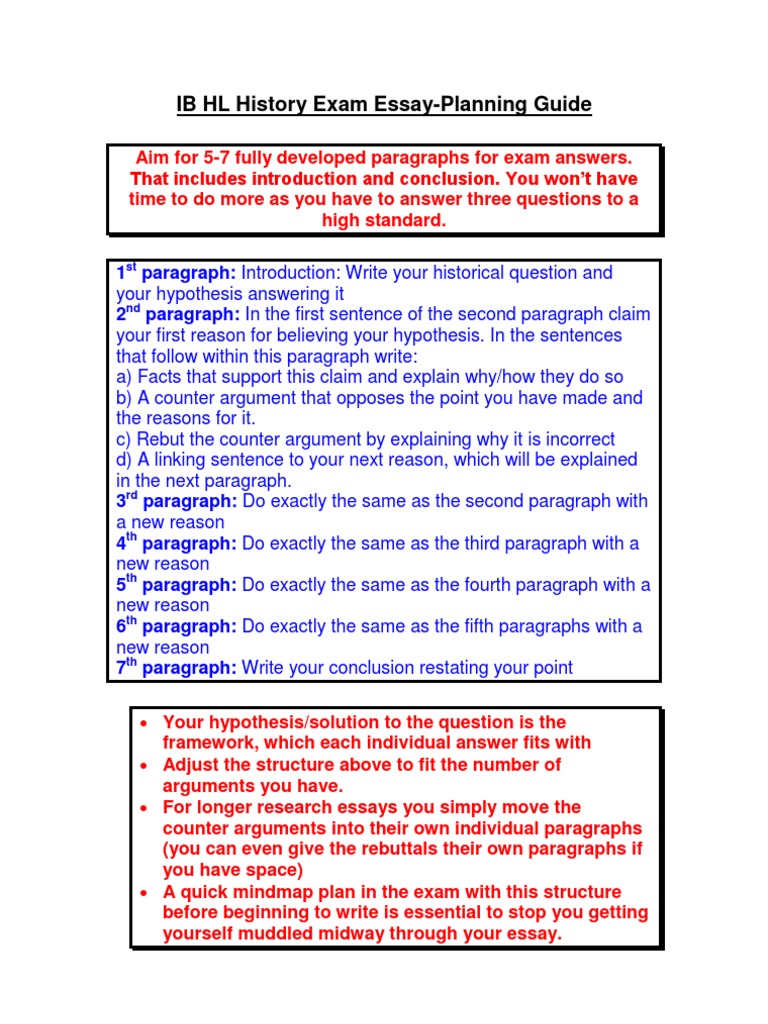 IB HL History Exam Essay-Planning Guide | PDF | Language Arts & Discipline