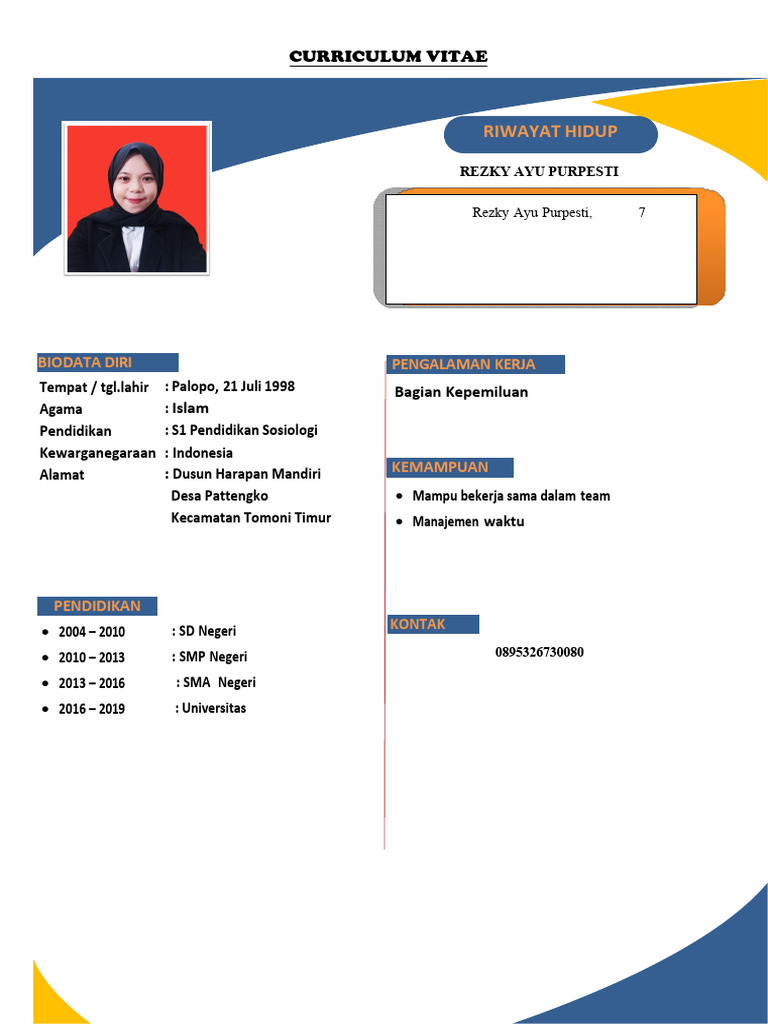 CV Rezky Ayu Purpesti | PDF