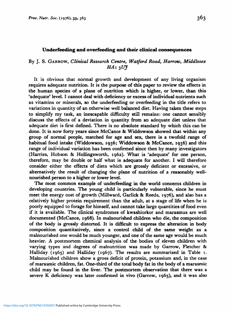 Effects of Underfeeding and Overfeeding | PDF | Malnutrition | Pregnancy