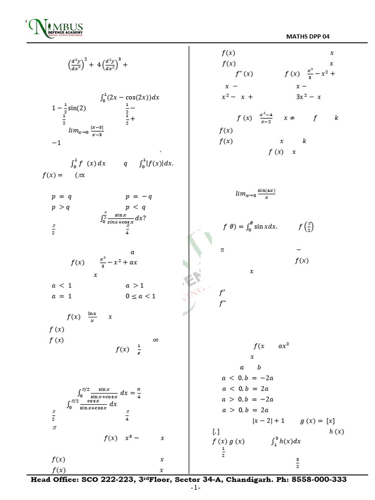 Differential Equations Practice Questions | PDF | Function (Mathematics ...