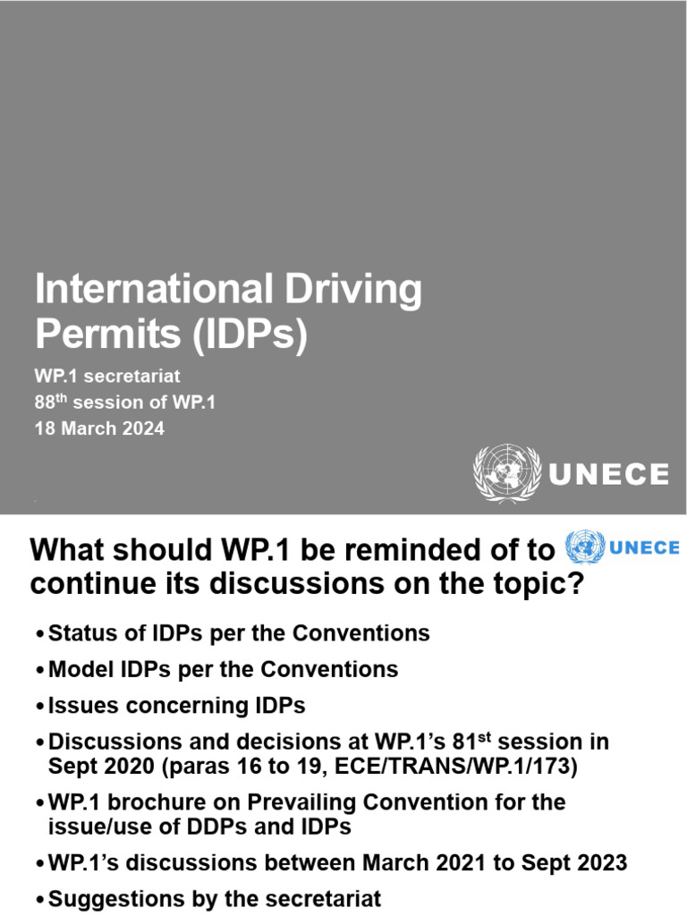 ECE TRANS WP1 Presentation March 2024 4e 0 | PDF | Land Transport | Vehicle Operation